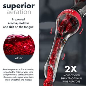 VINVOLI Wine Aerator - New 2023 Luxury Wine Air Aerator - Wine Aerators Pourer - Red Wine Decanter with Aerator - Wine Aerator Pourer Spout - Professional Quality for Wine Lovers and Sommeliers