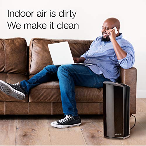 Lasko LP450 Premium HEPA Tower Air Purifier for Home with DreamMode and Timer – True HEPA Filtration Removes 99.97% of Smoke, VOCs, Odors, Pet Dander, Virus Sized Particles, Pollen, Dust and Mold