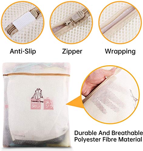 6 Pack Mesh Laundry Bags for Washing Delicates,Washing Machine Wash Bags,Premium Zipper, Clothing Washing Bags, Travel Storage Organize Bag(2 Large, 2 Medium and 2 Small cylinder)