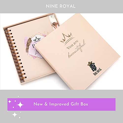 Boss Lady Notebooks for Women I Cute Spiral Journal Notebook with Diamond Pen by NINE ROYAL in a Gift Box - Rose Gold I Hard Cover, Thick and Lined Paper - Great Home or Office I Writing Journal