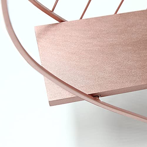 Afuly Floating Shelves Rose Gold Small Shelf Wall Mounted Metal Pink Heart Design Storage Romantic Love Shelf Bedroom Kitchen Bathroom Livingroom Unique Cute Nursery Room Decor