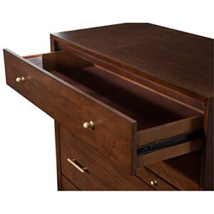 Alpine Furniture Flynn Mid Century 4 Drawer Storage Accent Chest in Walnut (Brown)