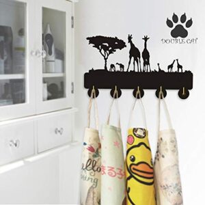 Africa Theme Wild Life Animal Giraffe Wooden Hook for Coat Interesting Choice Key Holder Great Birthday Gife for Kids