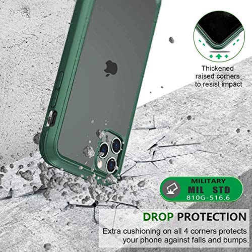 Diaclara Compatible with iPhone 11 Pro Max Case with Built-in Tempered Glass Screen Protector [9H Hardness] [Heavy Duty Drop Protection] Full Body Cover Rugged Clear Bumper Case for iPhone 11 promax