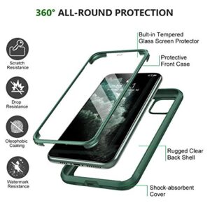 Diaclara Compatible with iPhone 11 Pro Max Case with Built-in Tempered Glass Screen Protector [9H Hardness] [Heavy Duty Drop Protection] Full Body Cover Rugged Clear Bumper Case for iPhone 11 promax