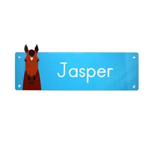 personalized steel horse stall stable barn name plate in color