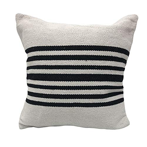 LR Home Bold Striped Throw Pillow, 22" x 22", White/Black