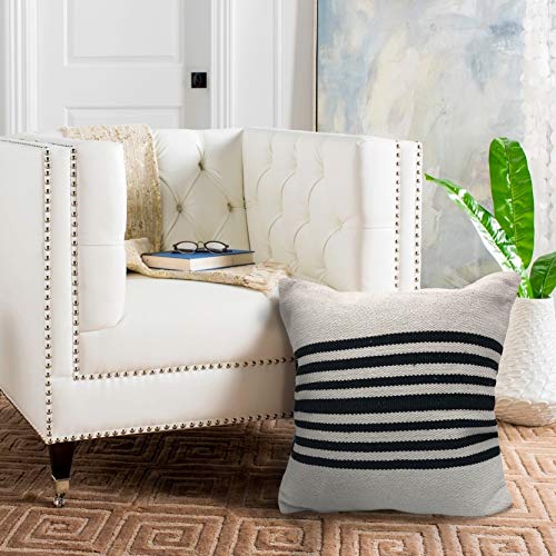 LR Home Bold Striped Throw Pillow, 22" x 22", White/Black