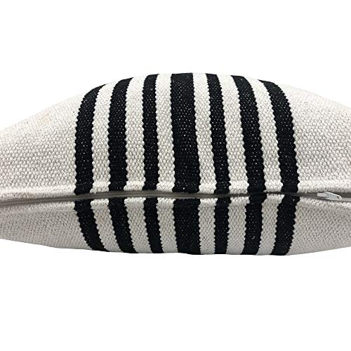 LR Home Bold Striped Throw Pillow, 22" x 22", White/Black