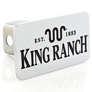 King Ranch est. 1853 Wordmark Chrome Plated Trailer Hitch Cover Plug (2 inch Post)