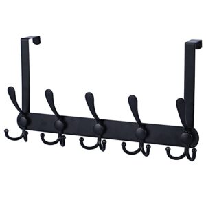 encozy over the door hooks,coat rack for hanging clothes hat towel (heavy duty black 1pcs)