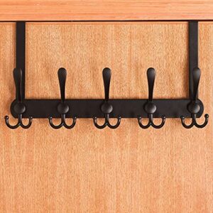 Encozy Over The Door Hooks,Coat Rack for Hanging Clothes Hat Towel (Heavy Duty Black 1pcs)