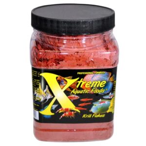 xtreme aquatic fish food - krill flakes - nutritionally balanced professional formula - balanced amino acid profile and no hormones - made in usa - high protein max flavor tropical (3.5 oz)