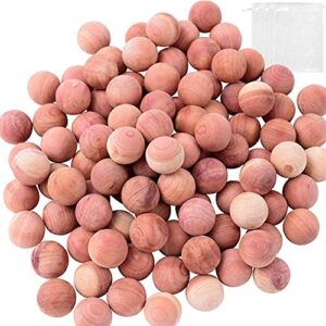 brite lightingtech cedar balls for clothes storages, 100pc red cedar balls for closets and drawers with 3 satin bags