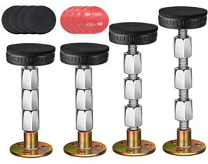 4pcs bed frame anti-shake tool, threaded adjustable headboard stoppers, prevent loosening fixer bed frame, bedside telescopic support headboard stabilizer for room wall,beds cabinets,table 28mm-106mm