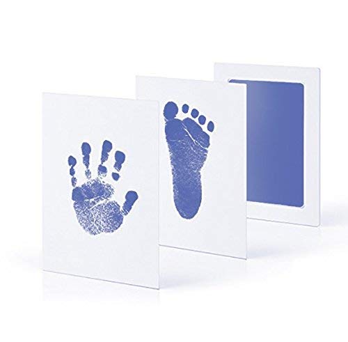 2 Pack Black and Blue Clean Touch Safe InkPads Hand and Footprint Newborn Baby Handprint or Footprint Clean Touch Ink Pad (2 Pack Black & Blue Ink Pad)