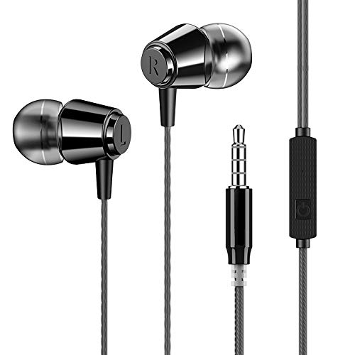 OceanTek Wired Earbuds in Ear Earphones 3.5 mm Comfortable Clear Sound Headphones for Sports Gym Running Compatible with Samsung & Apple Phones, Android Phones, Laptops, Black