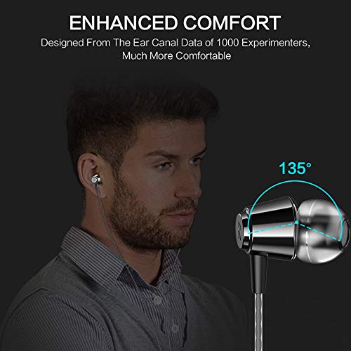 OceanTek Wired Earbuds in Ear Earphones 3.5 mm Comfortable Clear Sound Headphones for Sports Gym Running Compatible with Samsung & Apple Phones, Android Phones, Laptops, Black