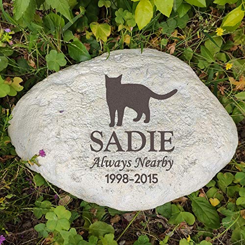 MARYTUMM Personalized Cat Memorial Stone, Custom Cat Grave Markers, Cat Headstone, Cat Memorial Plague, Cat Loss Gift