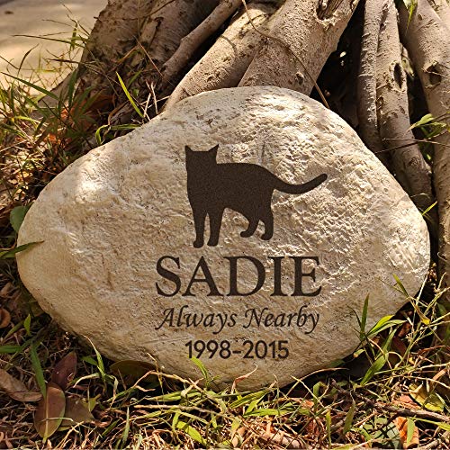 MARYTUMM Personalized Cat Memorial Stone, Custom Cat Grave Markers, Cat Headstone, Cat Memorial Plague, Cat Loss Gift