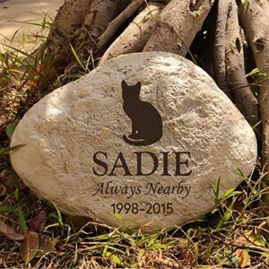 MARYTUMM Personalized Cat Memorial Stone, Custom Cat Grave Markers, Cat Headstone, Cat Memorial Plague, Cat Loss Gift