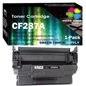 (pack of 1) compatible for hp 87a hp87a 287a cf287a toner cartridge (1-black, hp287a) replacement for enterprise m506 m506dn m506x m506n m501dn m501n mfp m527dn m527z printer, sold by gts