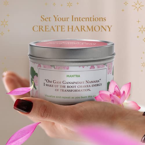 MAGNIFICENT 101 Lotus Flower Aromatherapy Candle for Life Blossom and New Beginnings, Banishes Negative Energy I Purification and Chakra Healing - Natural Soy Wax Tin Candle for Aromatherapy 6oz