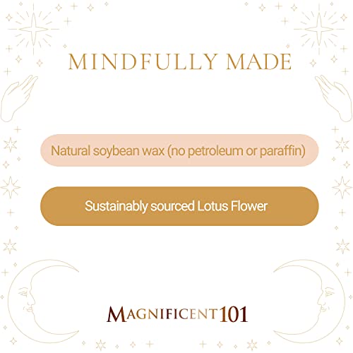 MAGNIFICENT 101 Lotus Flower Aromatherapy Candle for Life Blossom and New Beginnings, Banishes Negative Energy I Purification and Chakra Healing - Natural Soy Wax Tin Candle for Aromatherapy 6oz