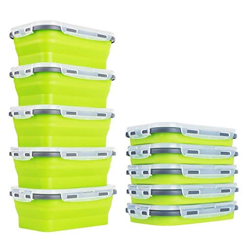 5th Unit “FREE” When You Purchase 4 of Our Lemon Lime Environmentally Friendly Collapsible Silicone Food Storage Containers. (5) Large Collapsibles- 800ml