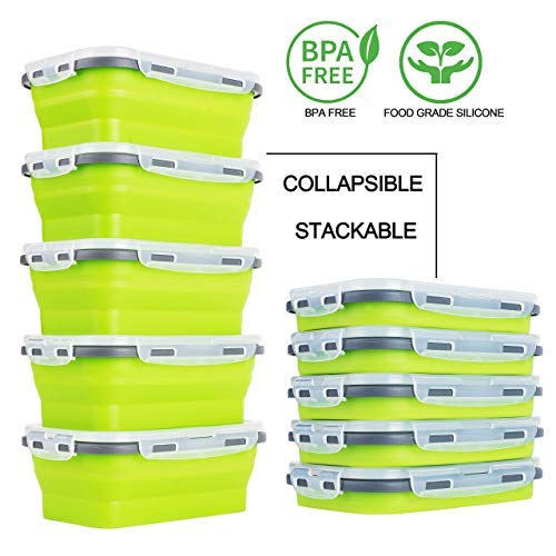 5th Unit “FREE” When You Purchase 4 of Our Lemon Lime Environmentally Friendly Collapsible Silicone Food Storage Containers. (5) Large Collapsibles- 800ml