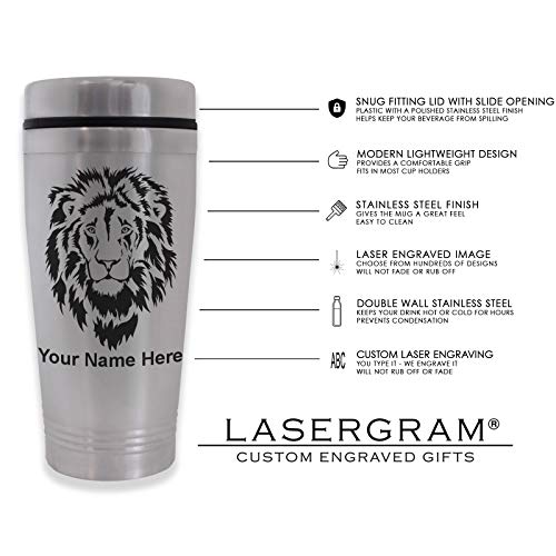 LaserGram 16oz Commuter Mug, Coat of Arms Dominican Republic, Personalized Engraving Included