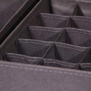 DIOMMELL 21 Pack Foldable Cloth Storage Box Closet Dresser Drawer Organizer Fabric Baskets Bins Containers Divider for Baby Clothes Underwear Bras Socks Lingerie Clothing,Dark Grey 11-4249