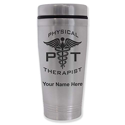 LaserGram 16oz Commuter Mug, PT Physical Therapist, Personalized Engraving Included