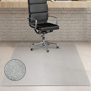 heavy duty office chair mat, 48" x 36", office chair floor protector, polycarbonate chair mat for hard floors, rectangular, clear, shipped flat, dermatoglyph finish