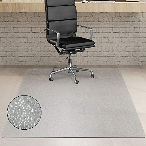 Heavy Duty Office Chair Mat, 48" x 36", Office Chair Floor Protector, Polycarbonate Chair Mat for Hard Floors, Rectangular, Clear, Shipped Flat, Dermatoglyph Finish