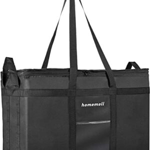 Homemell Insulated Food Delivery Bag XXXL - Hot Pizza Delivery Bags – Large Thermal Carrier for Professional Food Transportation Catering - Reusable Grocery Bag Shopping Tote - Soft Sided Foldable Cooler - Hot and Cold for Groceries