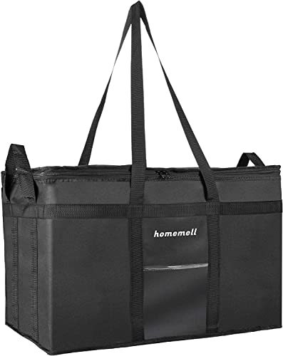 Homemell Insulated Food Delivery Bag XXXL - Hot Pizza Delivery Bags – Large Thermal Carrier for Professional Food Transportation Catering - Reusable Grocery Bag Shopping Tote - Soft Sided Foldable Cooler - Hot and Cold for Groceries