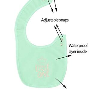 Maiwa Cotton Waterproof Baby Girls' 8 Pack Bibs with Buttons for Teething Drooling Eating