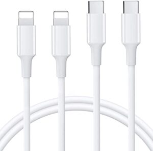 usb c to lightning cable 2pack 3ft [apple mfi certified] iphone lightning to usb-c fast charging cable compatible iphone 14/13/12 11/11 pro/11 pro max/x/xs/xr/xs max/8, supports power delivery