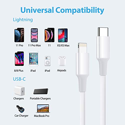 USB C to Lightning Cable 2Pack 3FT [Apple MFi Certified] iPhone Lightning to USB-C Fast Charging Cable Compatible iPhone 14/13/12 11/11 Pro/11 Pro Max/X/XS/XR/XS Max/8, Supports Power Delivery