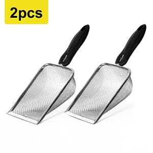 REPTI ZOO 2PCS Reptile Sand Fine Mesh Reptile Scooper Bearded Dragon Sand Shovel Terrarium Substrate Durable Litter Cleaner Corner Scoop Combo Set