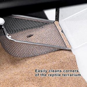 REPTI ZOO 2PCS Reptile Sand Fine Mesh Reptile Scooper Bearded Dragon Sand Shovel Terrarium Substrate Durable Litter Cleaner Corner Scoop Combo Set