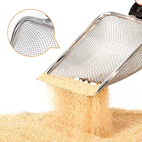 REPTI ZOO 2PCS Reptile Sand Fine Mesh Reptile Scooper Bearded Dragon Sand Shovel Terrarium Substrate Durable Litter Cleaner Corner Scoop Combo Set