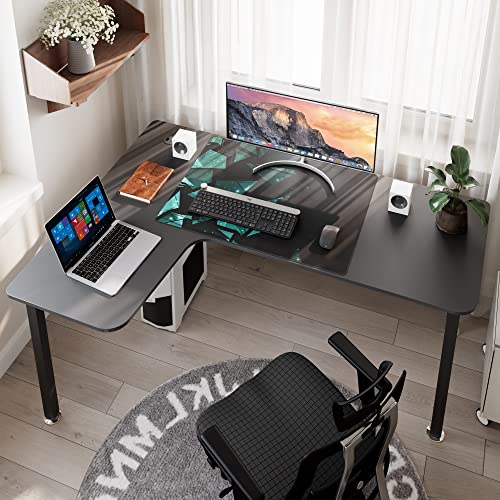 Eureka Ergonomic L Shaped Gaming Desk, 61 Inch Corner Computer Desk, Modern Office Study Writing Desk, Home Gaming Table with Mouse Pad & Cable Management, Sturdy Metal Frame, Easy to Assembly, Left