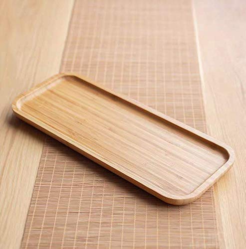 Bamboo Tray Bamboo Plates 13.8 x 5.9 x 1 Inches Serving Tray Elegant Appetizer Plates Steak Plate Coffee Tea Serving Tray Fruit Platters Party Dinner Plates Sour Candy Tray