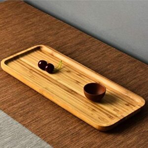 Bamboo Tray Bamboo Plates 13.8 x 5.9 x 1 Inches Serving Tray Elegant Appetizer Plates Steak Plate Coffee Tea Serving Tray Fruit Platters Party Dinner Plates Sour Candy Tray