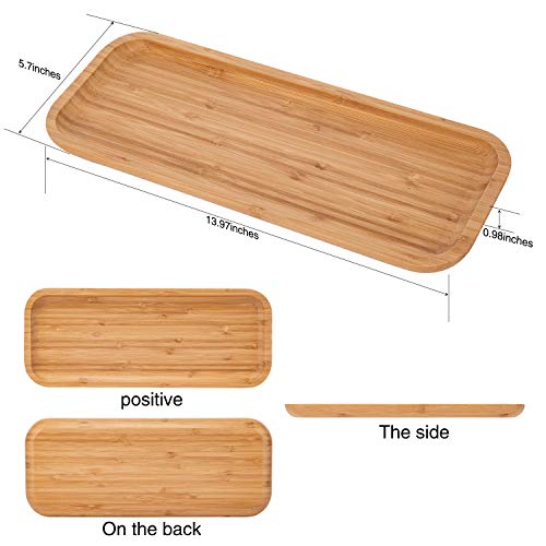 Bamboo Tray Bamboo Plates 13.8 x 5.9 x 1 Inches Serving Tray Elegant Appetizer Plates Steak Plate Coffee Tea Serving Tray Fruit Platters Party Dinner Plates Sour Candy Tray