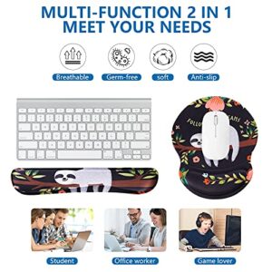 RICHEN Keyboard Wrist Rest and Mouse Pad with Wrist Support Set for Computer/Laptop/Mac,Gaming and Office, Durable & Comfortable & Lightweight for Easy Typing & Pain Relief (Sloth)