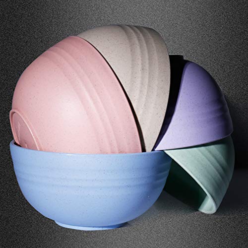 Unbreakable reusable mini Bowls Eco-Friendly Wheat Straw Dinner/Dessert/Salad Bowls Lightweight Noodle Bowl,Dishwasher & Microwave Safe bowls sets 4 Pieces (4.7')