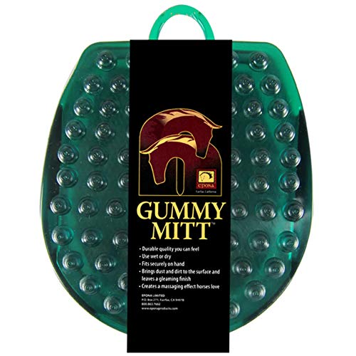 Epona Gummy Mitt for Horse Grooming Two-Sided for Scrubbing Brushing Wet or Dry Flexible Ergonomic Design Two-in-One Great for Pets Removes Grime